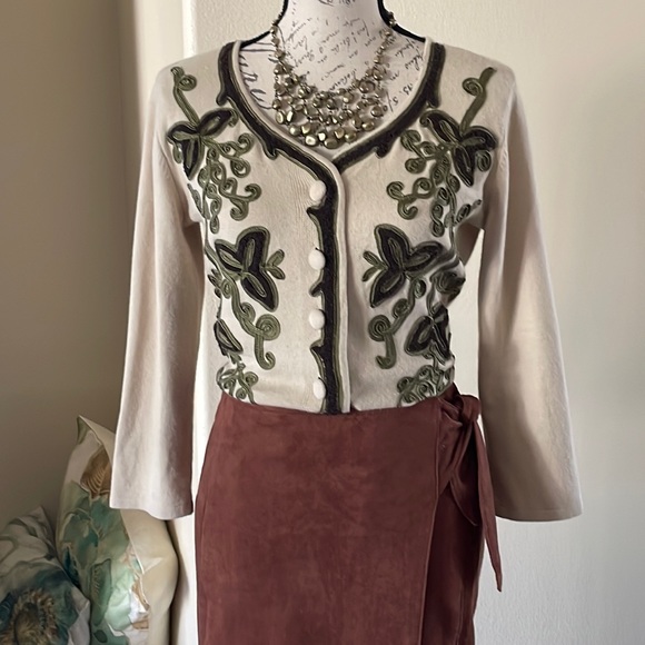 J. Jill | Sweaters | Jjill Limited Edition Embroidered Cardigan | Poshmark